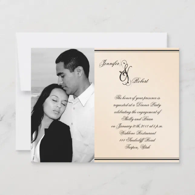 Eggshell Elegance Wedding Engagement Invitation | Zazzle