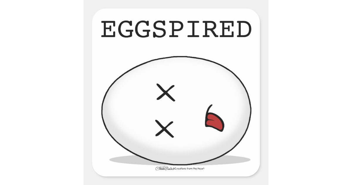Eggspired-(Expired) Dead Egg Square Sticker | Zazzle