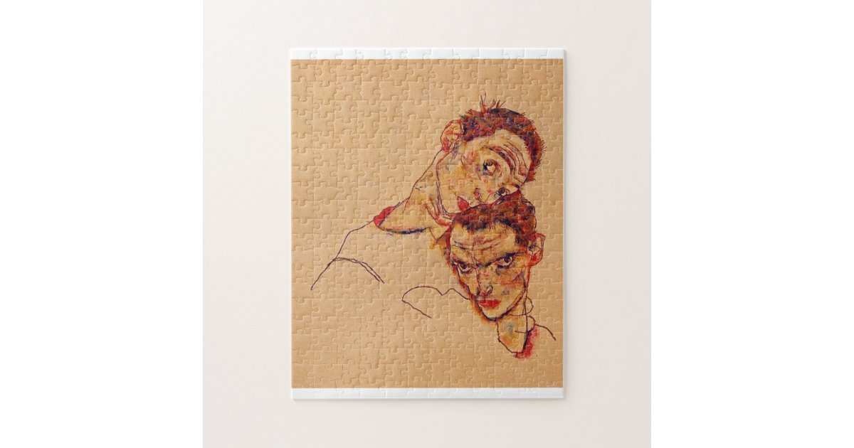 Egon Schiele - Double Self Portrait Jigsaw Puzzle | Zazzle
