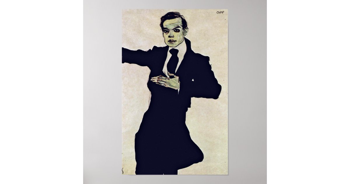 Egon Schiele - Portrait of Max Oppenheimer Poster | Zazzle