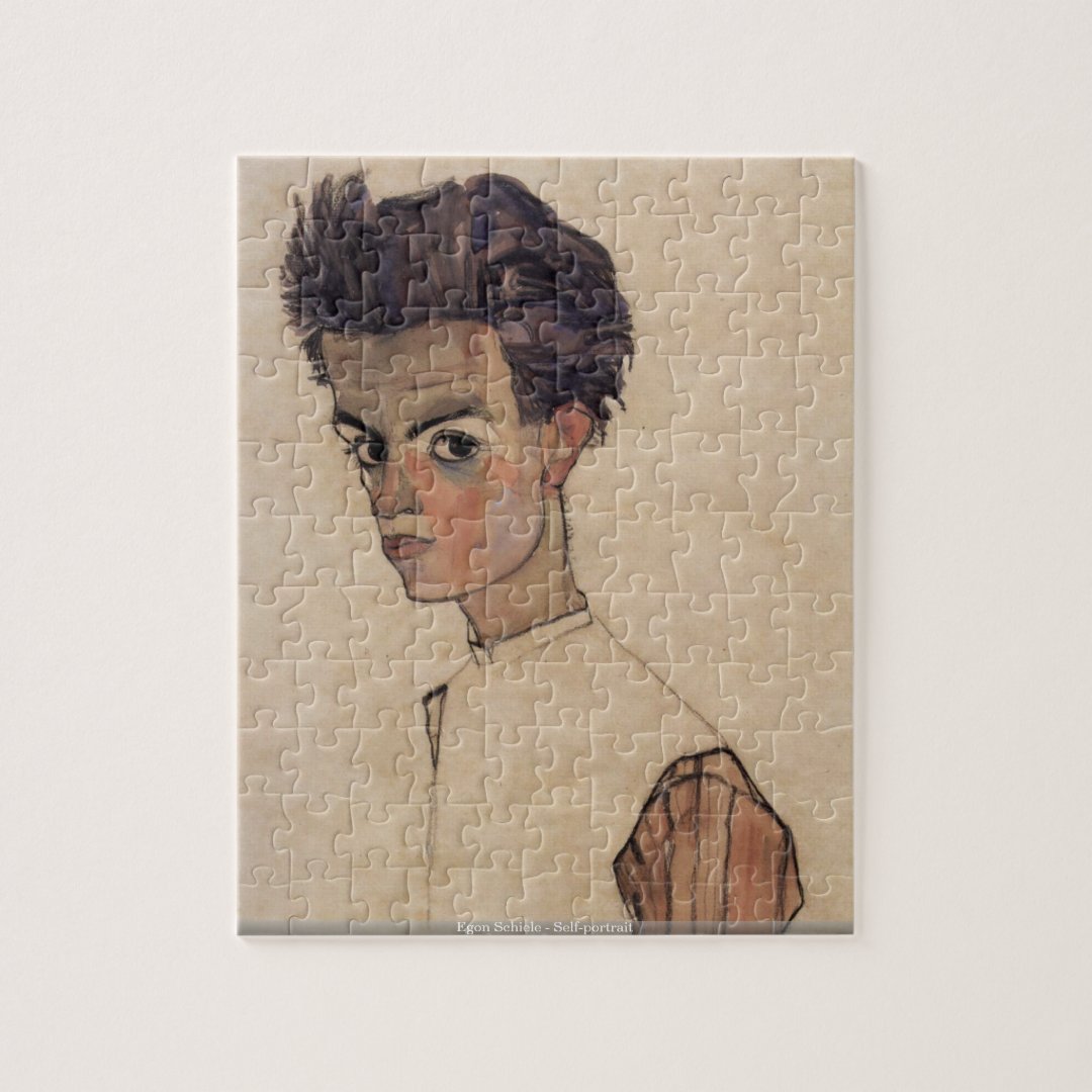 Egon Schiele - Self-portrait puzzle | Zazzle