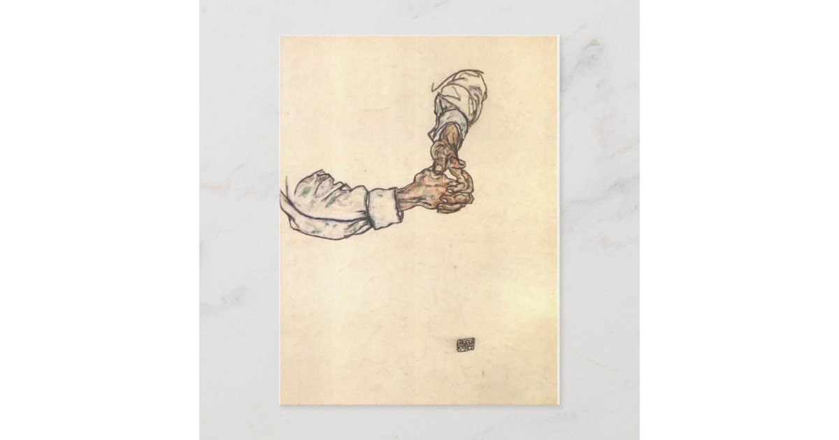 Egon Schiele- Study of hands Postcard | Zazzle