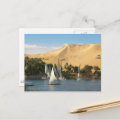 Egypt, Aswan, Nile River, Felucca sailboats, 2 Postcard | Zazzle