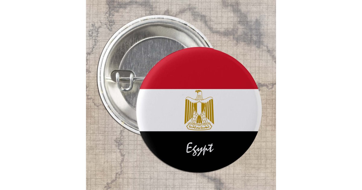 Egypt button, patriotic Egyptian Flag fashion Button | Zazzle