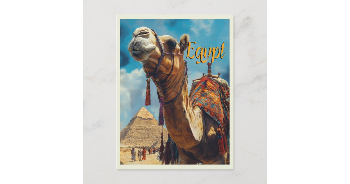 Egypt Giza Pyramids Vintage Travel Postcard | Zazzle