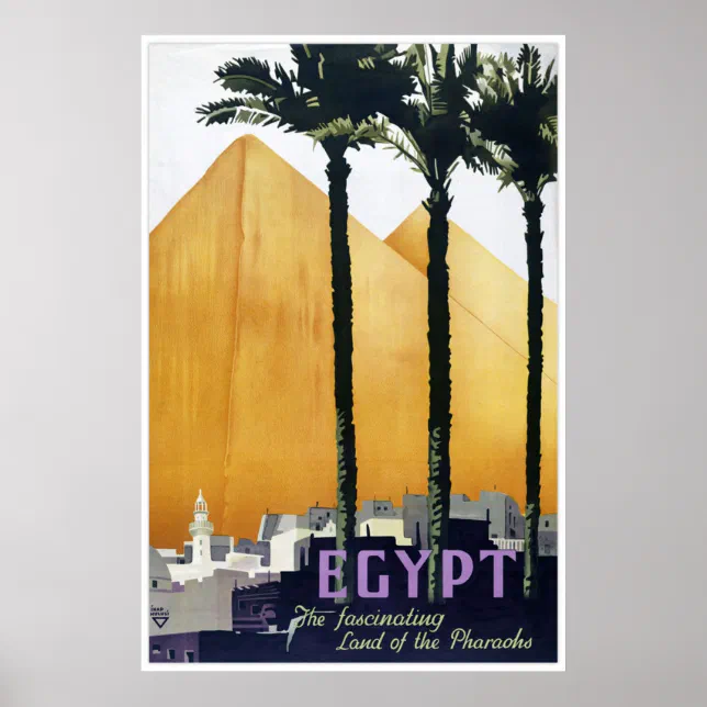 Egypt Land of the Pharaohs Vintage 1937 Poster | Zazzle