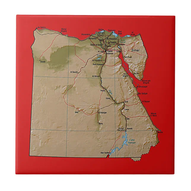 Egypt Map Tile | Zazzle