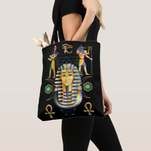 Egypt Pharaoh Tutankhamun King Tut Horus Eye Ankh Tote Bag | Zazzle