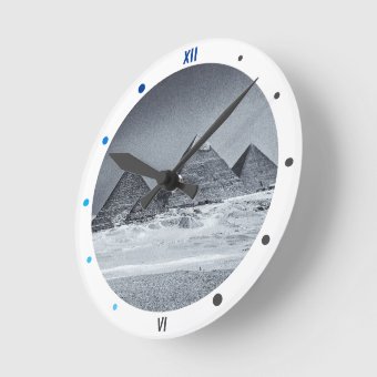 Egypt - Pyramids, Ancient Cairo (vintage clock) Round Clock | Zazzle