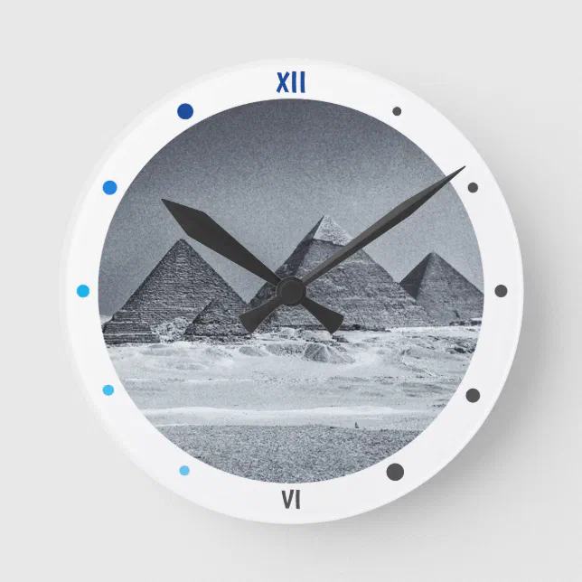 Egypt - Pyramids, Ancient Cairo (vintage clock) Round Clock | Zazzle