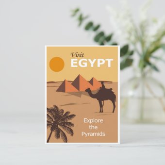 Egypt Pyramids Vintage Travel Poster Postcard | Zazzle