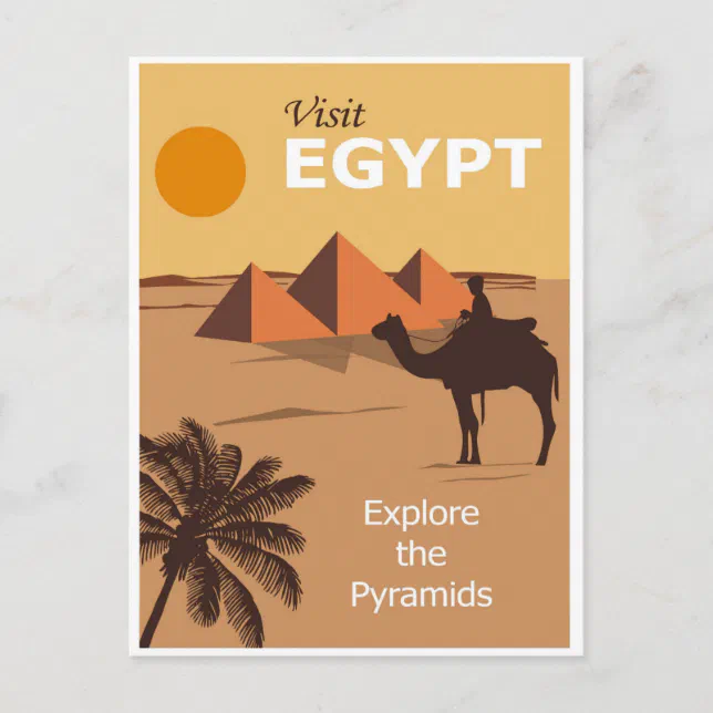 Egypt Pyramids Vintage Travel Poster Postcard | Zazzle