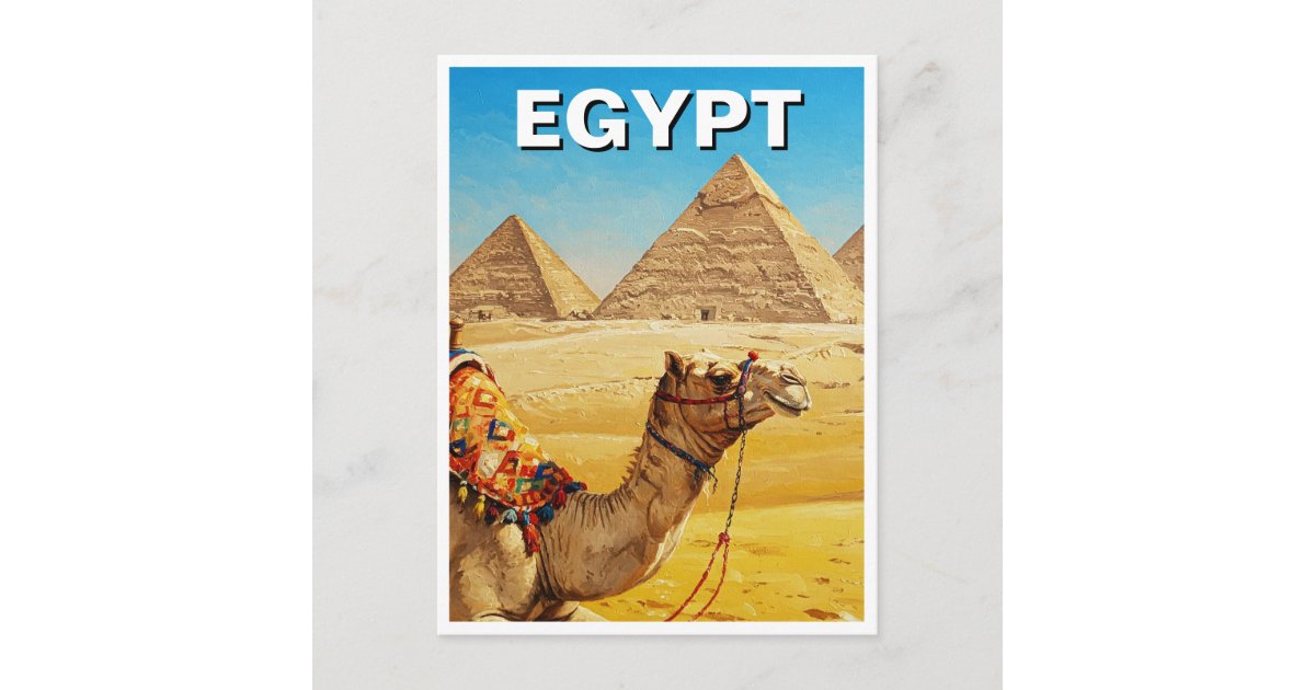 Egypt Sphinx Pyramids of Giza Camel Postcard | Zazzle