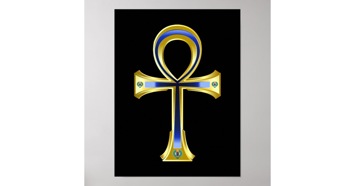 Egyptian Ankh And Scarabs Poster | Zazzle
