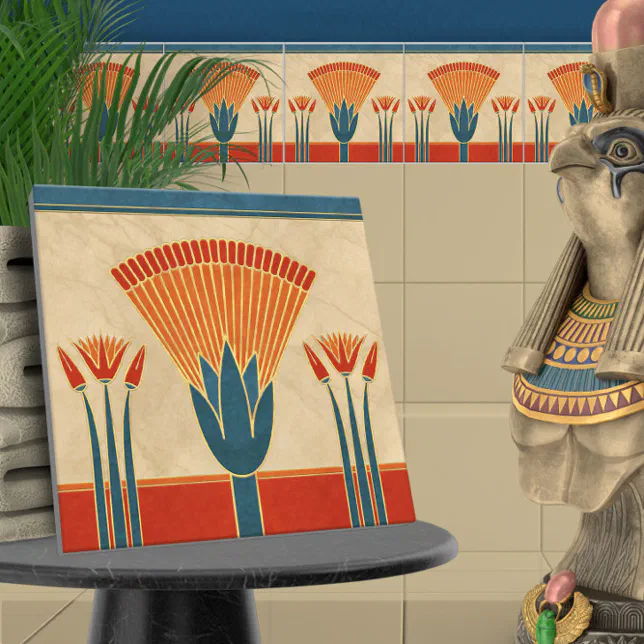 Egyptian Art Deco Border Ceramic Tile | Zazzle