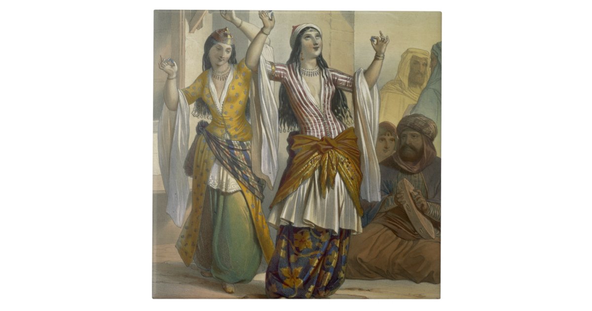 Egyptian Dancing Girls Performing the Ghawazi at R Ceramic Tile | Zazzle