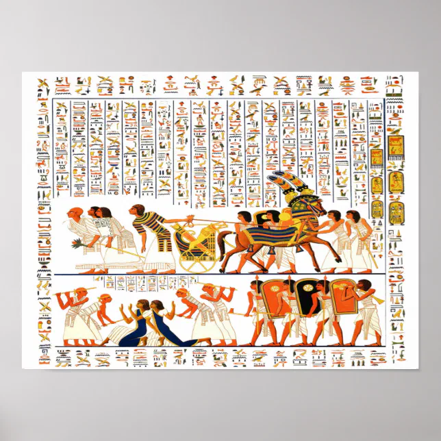 Egyptian gods and hieroglyphs images poster | Zazzle