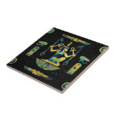 Egyptian Gold and Blue Marble Ornament Ceramic Tile | Zazzle