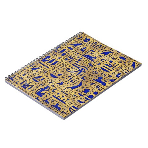 Egyptian hieroglyphic Lapis Lazuli and Gold Notebook | Zazzle