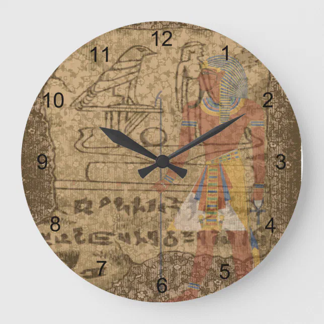 Egyptian Hieroglyphic Large Clock | Zazzle