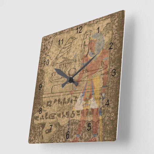 Egyptian Hieroglyphic Square Wall Clock | Zazzle