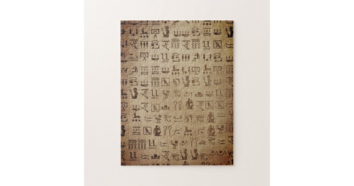 Egyptian Hieroglyphics on Papyrus Jigsaw Puzzle | Zazzle