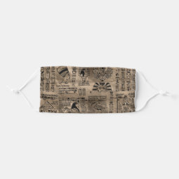 Egyptian hieroglyphs and deities adult cloth face mask | Zazzle
