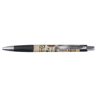 Egyptian hieroglyphs and deities on papyrus pen | Zazzle