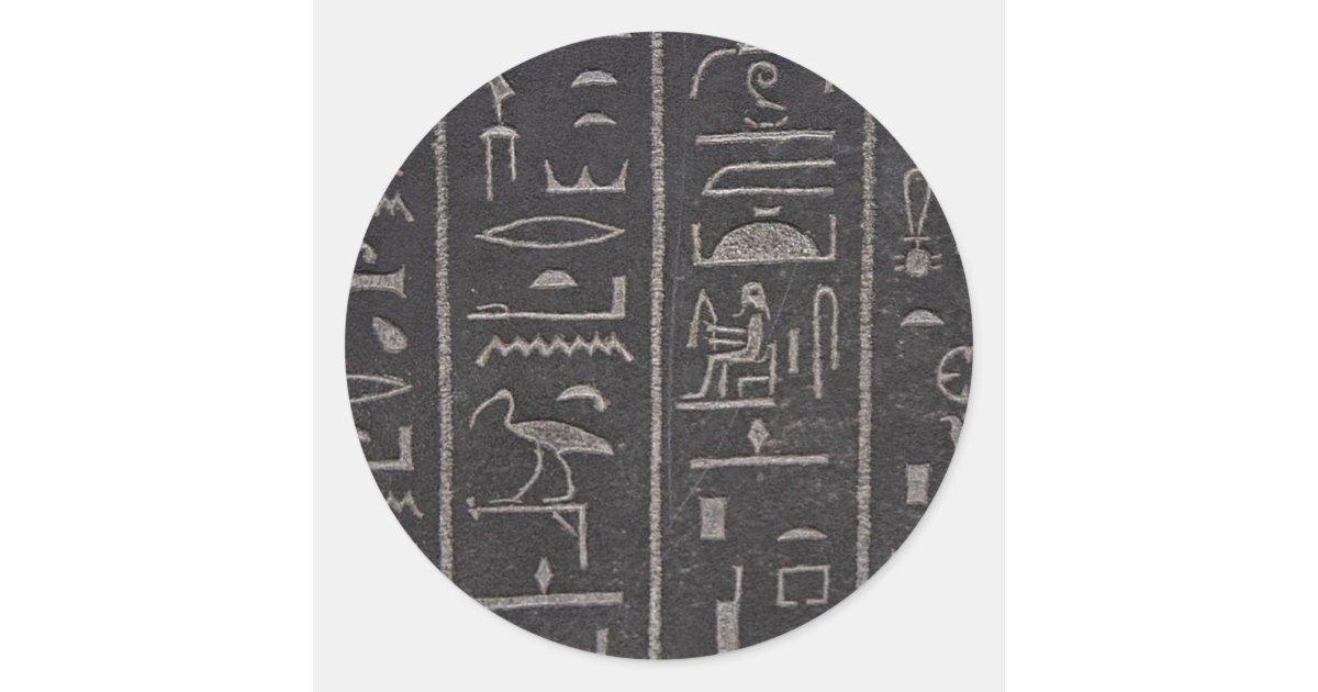 Egyptian Hieroglyphs Classic Round Sticker | Zazzle