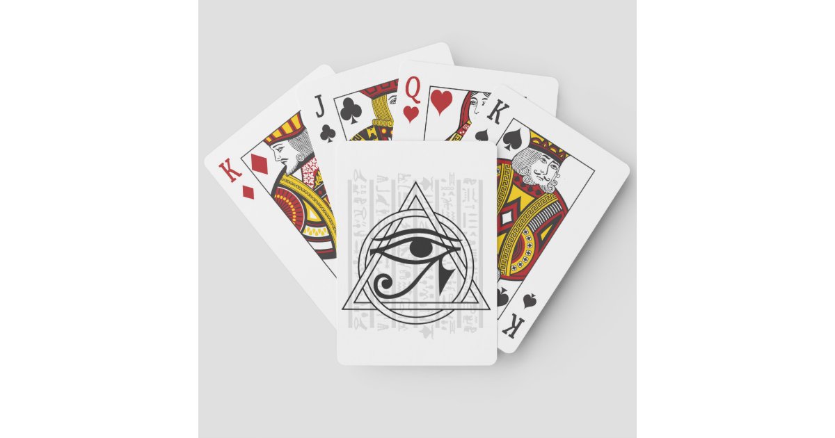 Egyptian Hieroglyphs - Eye of Horus Poker Cards | Zazzle