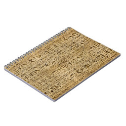 Egyptian hieroglyphs on papyrus notebook | Zazzle