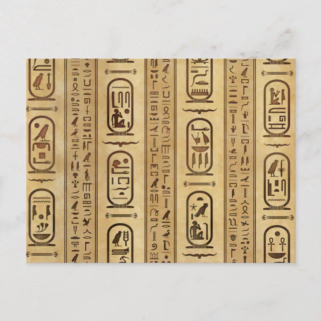 Egyptian hieroglyphs Vintage Texture Postcard | Zazzle