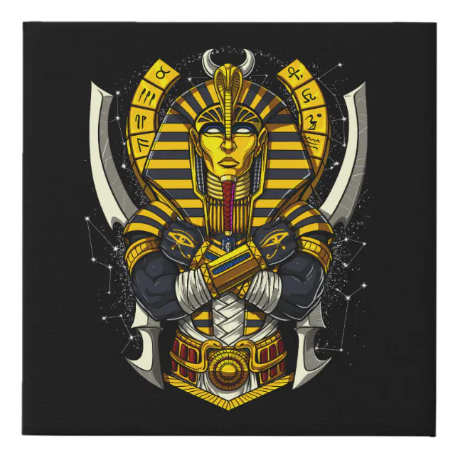 Egyptian Pharaoh Tutankhamun Ancient King Tut Faux Canvas Print | Zazzle