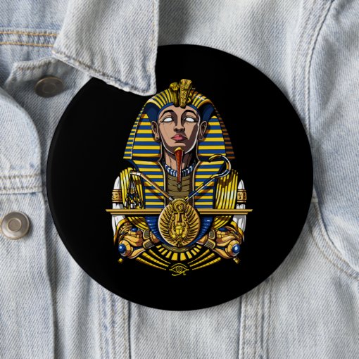 Egyptian Pharaoh Tutankhamun King Tut Button Zazzle
