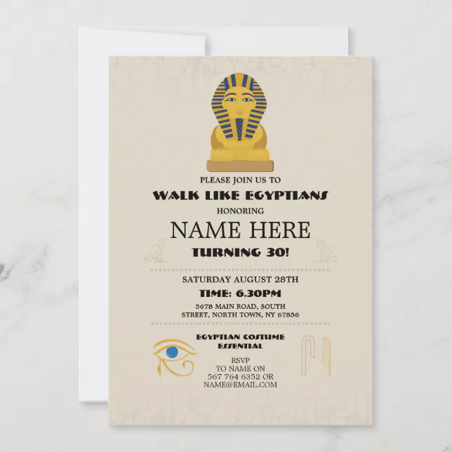 Egyptian Pyramids Birthday Party Pharaohs Egypt Invitation | Zazzle