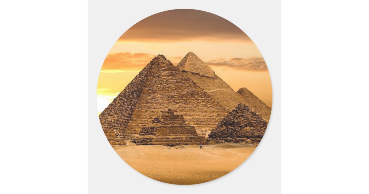 Egyptian pyramids classic round sticker | Zazzle