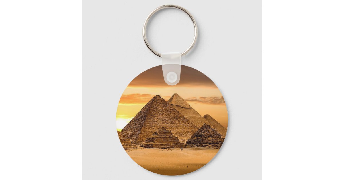 Egyptian pyramids keychain | Zazzle
