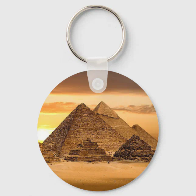 Egyptian pyramids keychain | Zazzle