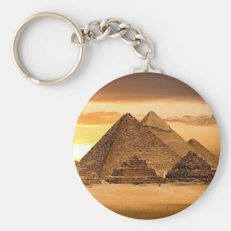 Egyptian pyramids keychain | Zazzle