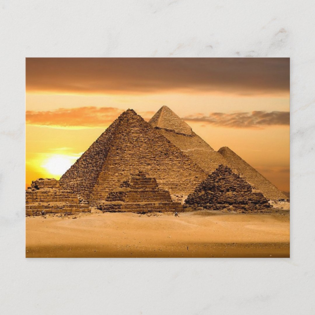 Egyptian pyramids postcard | Zazzle