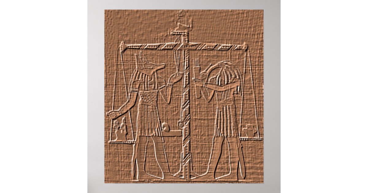 Egyptian Scales of Life Hieroglyph Poster | Zazzle