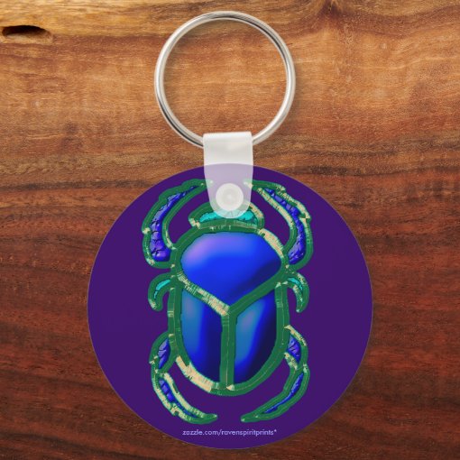 EGYPTIAN SCARAB BEETLE Art Zipper-pull Keychain | Zazzle