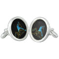 Egyptian Sphinx on hieroglyphics Blue crystal and Cufflinks | Zazzle