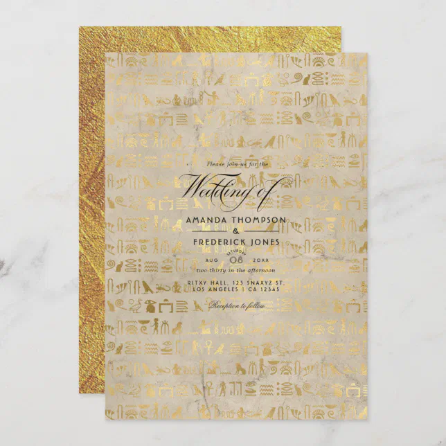 Egyptian Themed Wedding Invitation | Zazzle