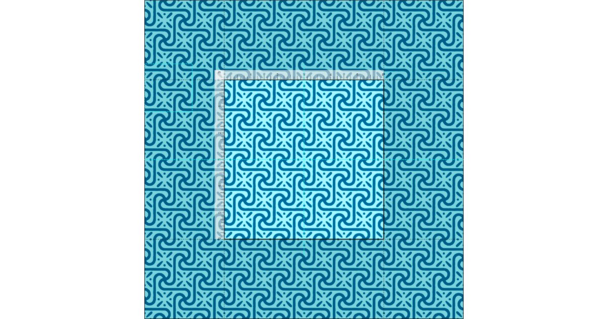 Egyptian tile pattern, turquoise and cobalt blue fabric | Zazzle