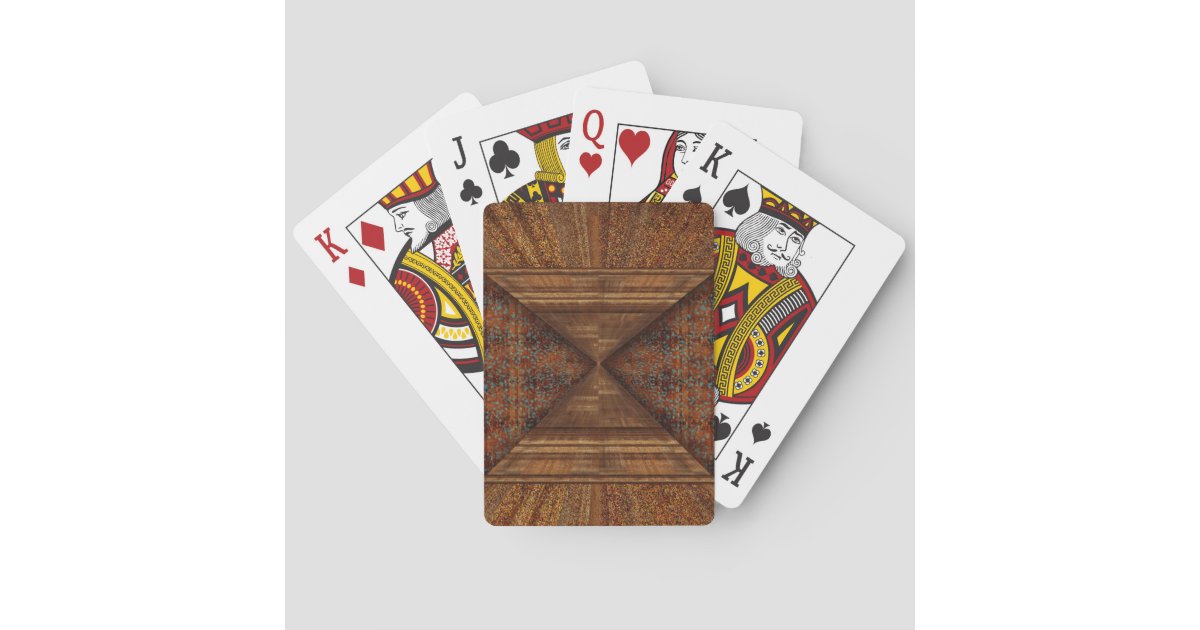 Egyptian Topaz Golden Pyramid Abstract Art Poker Cards | Zazzle
