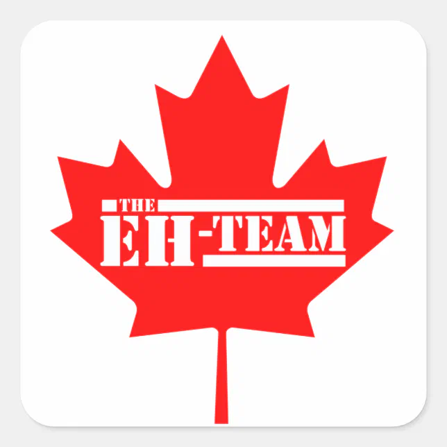 Eh Team Canada Maple Leaf Square Sticker | Zazzle