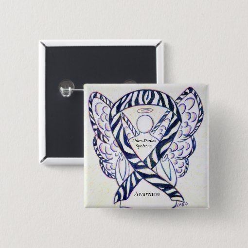 Ehlers-Danlos Syndrome Awareness Ribbon Zebra Pins | Zazzle