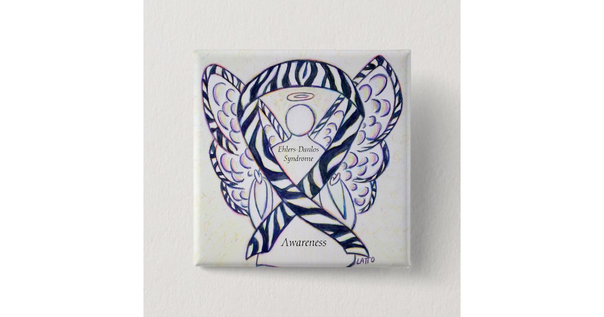 Ehlers-Danlos Syndrome Awareness Ribbon Zebra Pins | Zazzle
