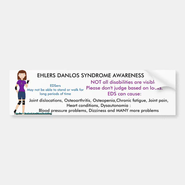 Ehlers Danlos Syndrome Disabled Parking Bumper Sticker | Zazzle